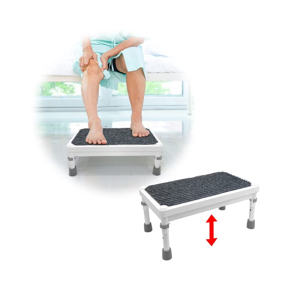 Mybow Heavy Duty Adjustable Medical Foot Step Stools, Iron White Grey ...