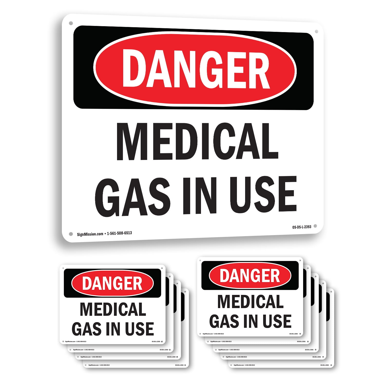 Medical Gas In Use OSHA Danger Aluminum Sign 24 Inch x 18 Inch - 10 ...