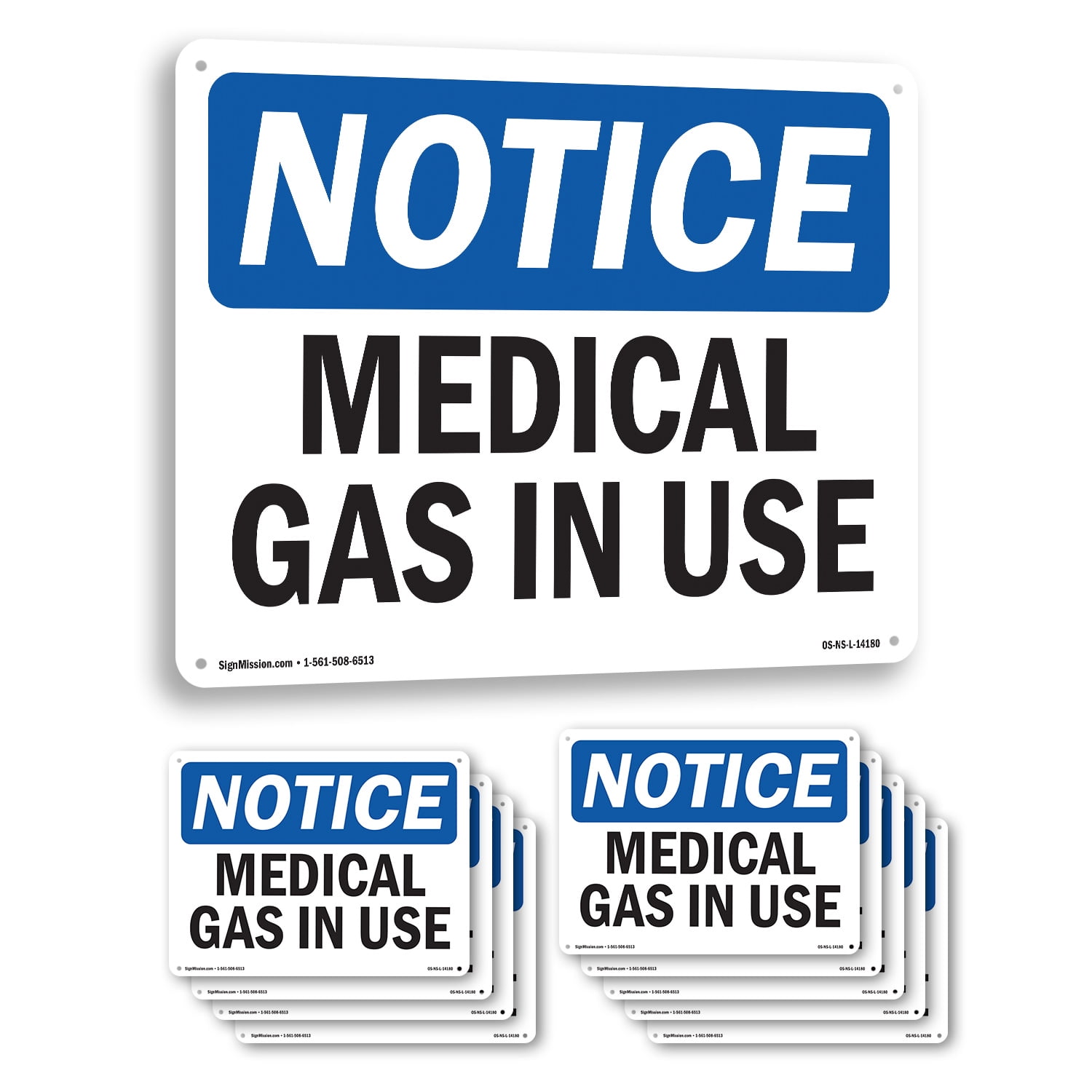 Medical Gas In Use OSHA Notice Aluminum Sign 24 Inch x 18 Inch - 10 ...