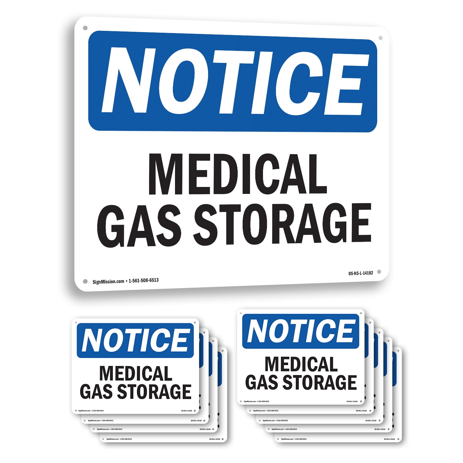 Medical Gas Storage OSHA Notice Aluminum Sign 14 Inch x 10 Inch - 10 ...