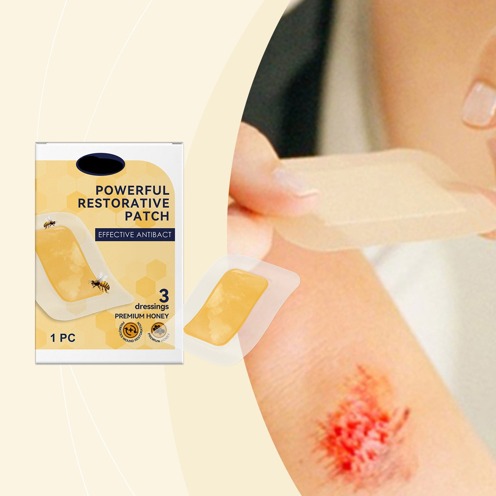 Medical Grade Honey Wound Dressing - Antibacterial Honey Gauze Patch ...