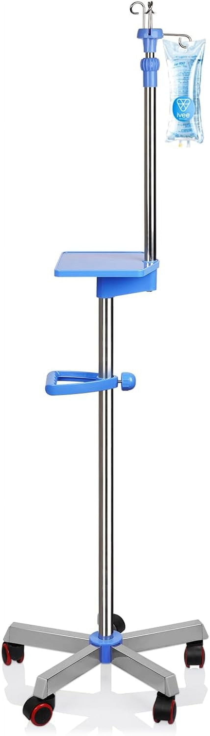 Medical IV Pole with wheels Stainless Steel Adjustable 57" to 79 ...