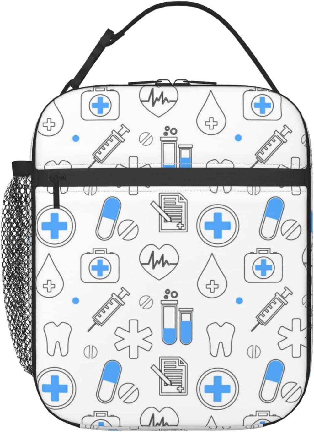 Medical Icons Insulated Lunch Bag, Lunch Box for Office Travel, Lunch ...