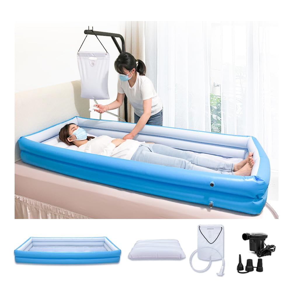 Medical Inflatable Bathtub Portable Shower for Elderly and Disabled Bed ...