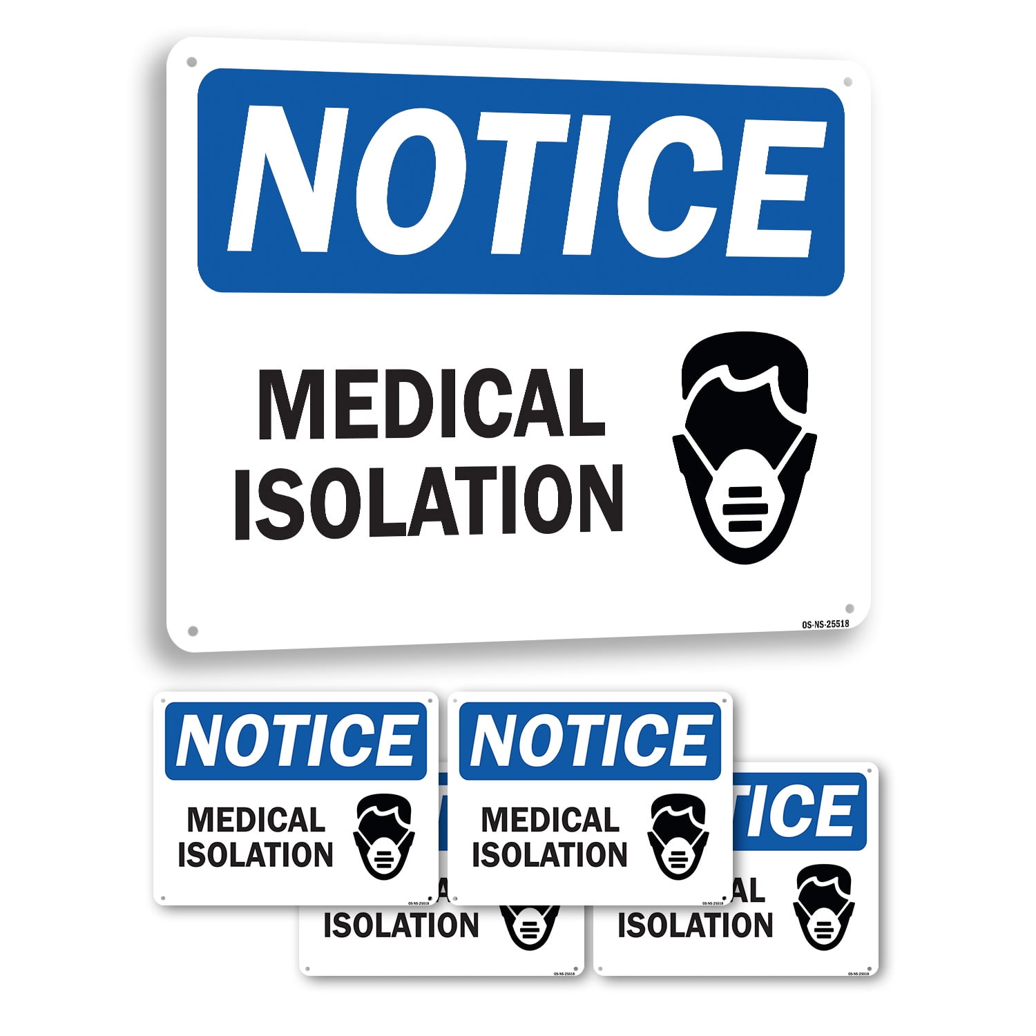 Medical Isolation Public Safety Aluminum Sign 10 Inch x 7 Inch - 5 Pack ...