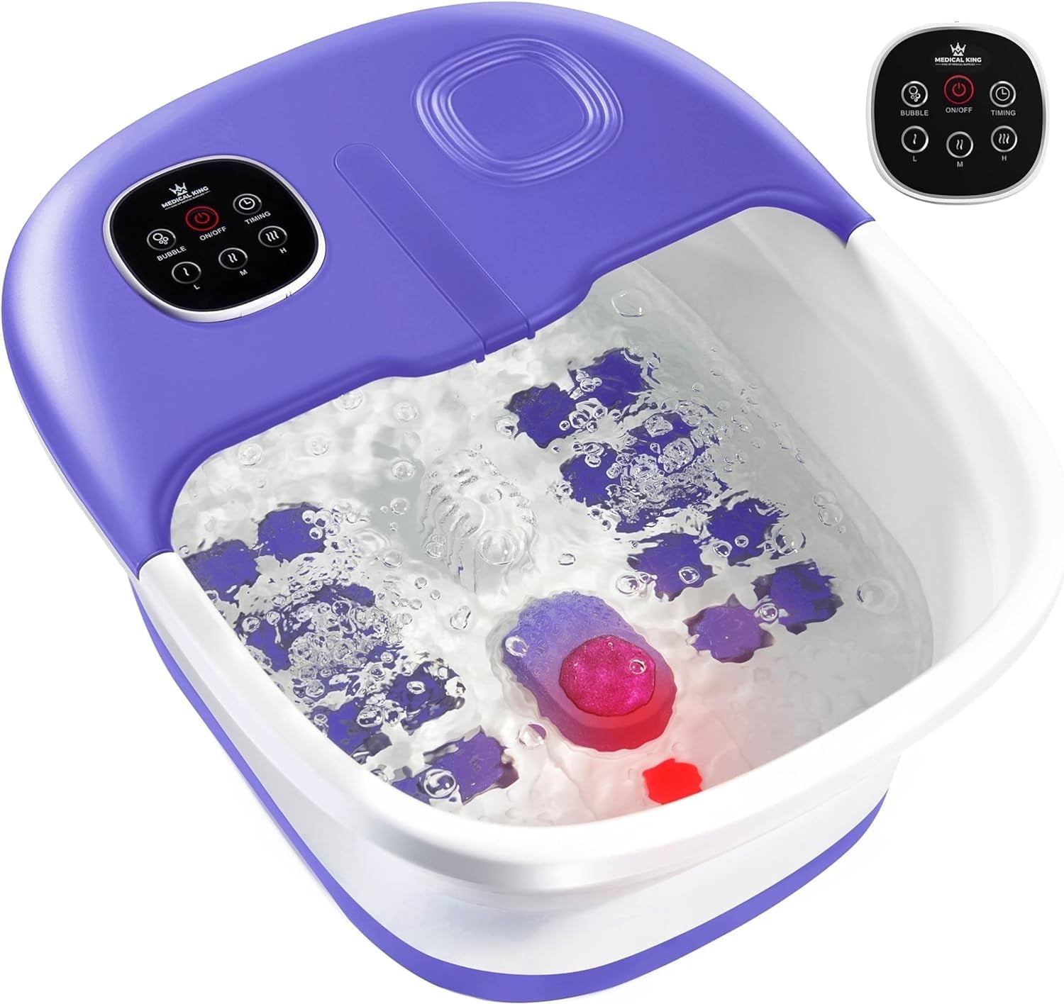 Medical King 1-Stage Foot Massager with Heat, Jets, Vibration, Remote ...