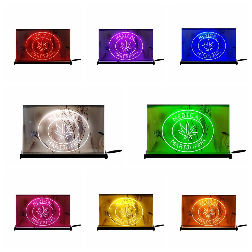 Medical Marijuana Hemp Leaf Sold Here Bar Vintage LED Neon Sign-Posters ...