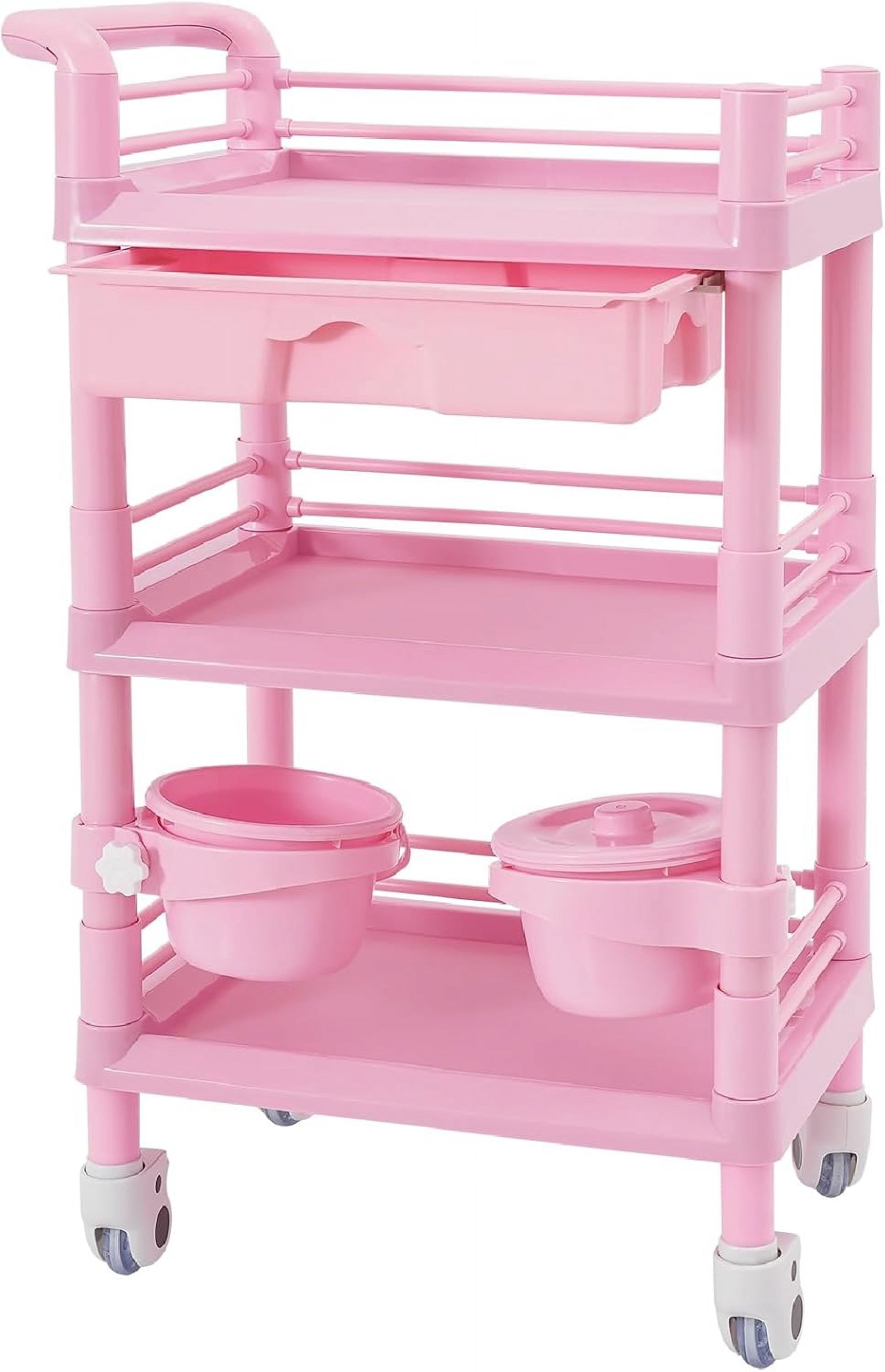 Medical Mobile Trolley Cart Esthetician Cart 176 Lbs Load, 3-Tier ...