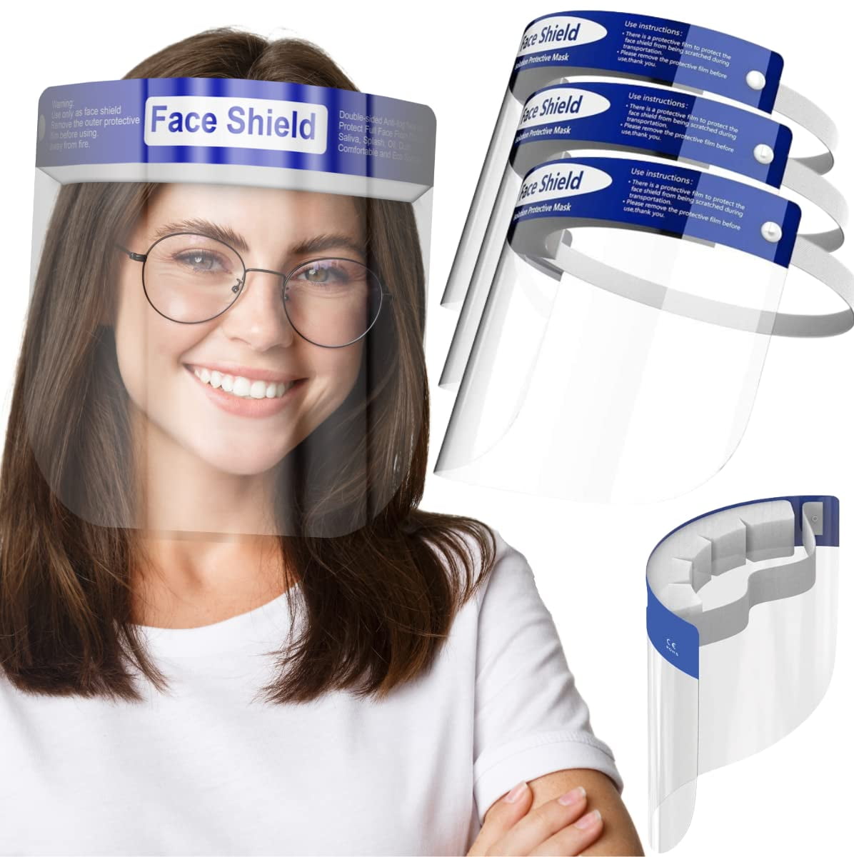 Medical Nation Face Shield | Case of 48 | Clear Plastic Face Shields ...