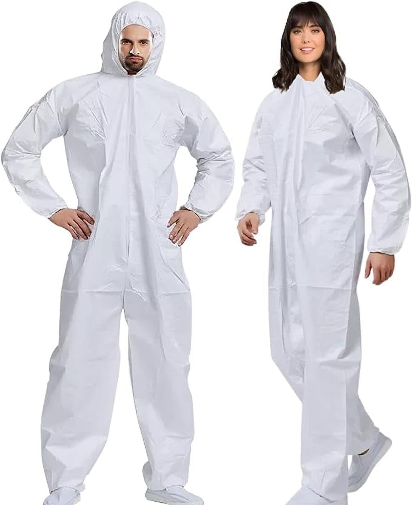 Medical Nation Hazmat Suits Disposable 8 Size Options With Attached Hood Heavy Duty