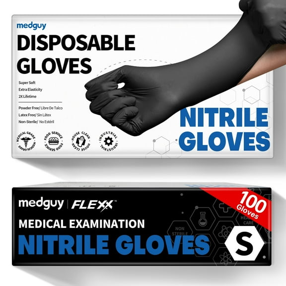 4 mil Black Nitrile Disposable Gloves, Food-Safe, Latex-Free, Cleaning ...