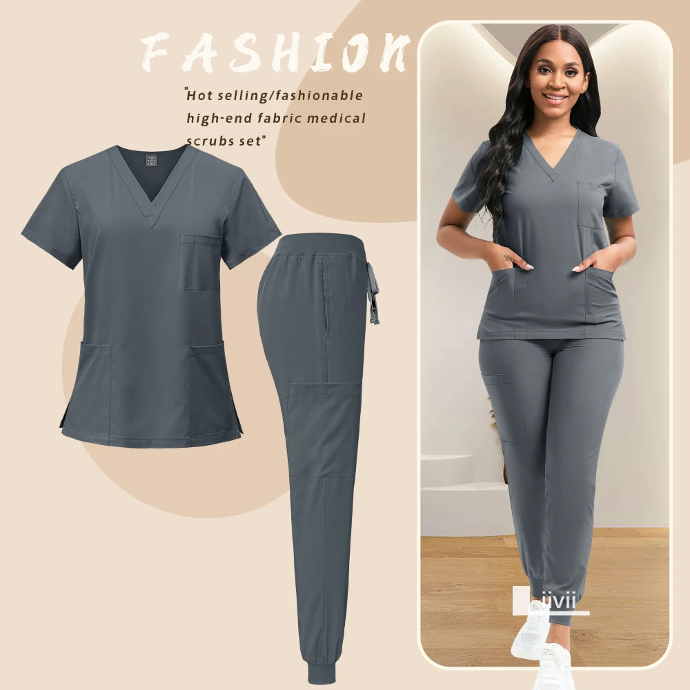 Medical Nurse Uniform 2Piece Workwear Medical Scrubs Set Hospital ...