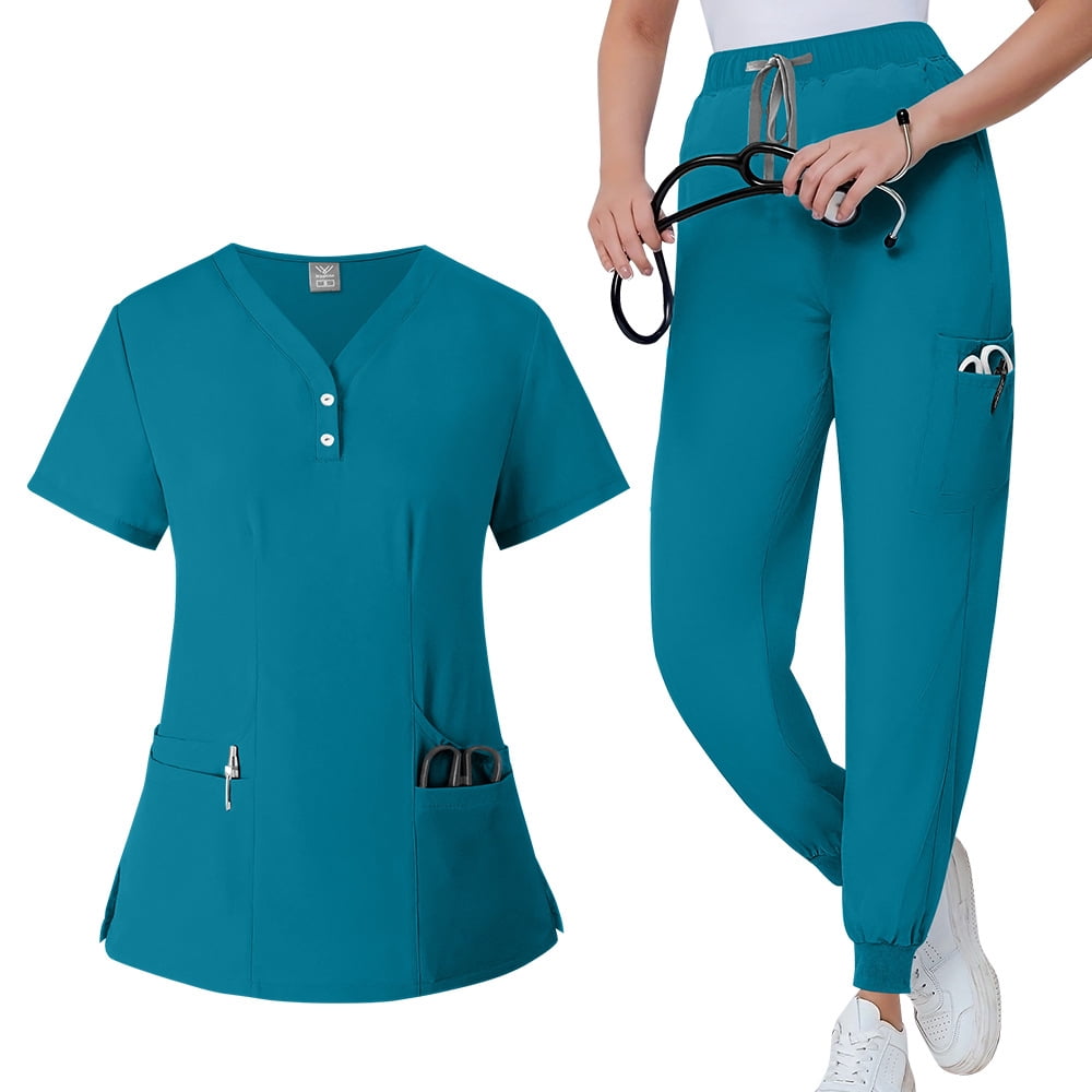 Medical Nurse Work Uniforms Doctor Surgical Uniforms Unisex Scrubs with ...