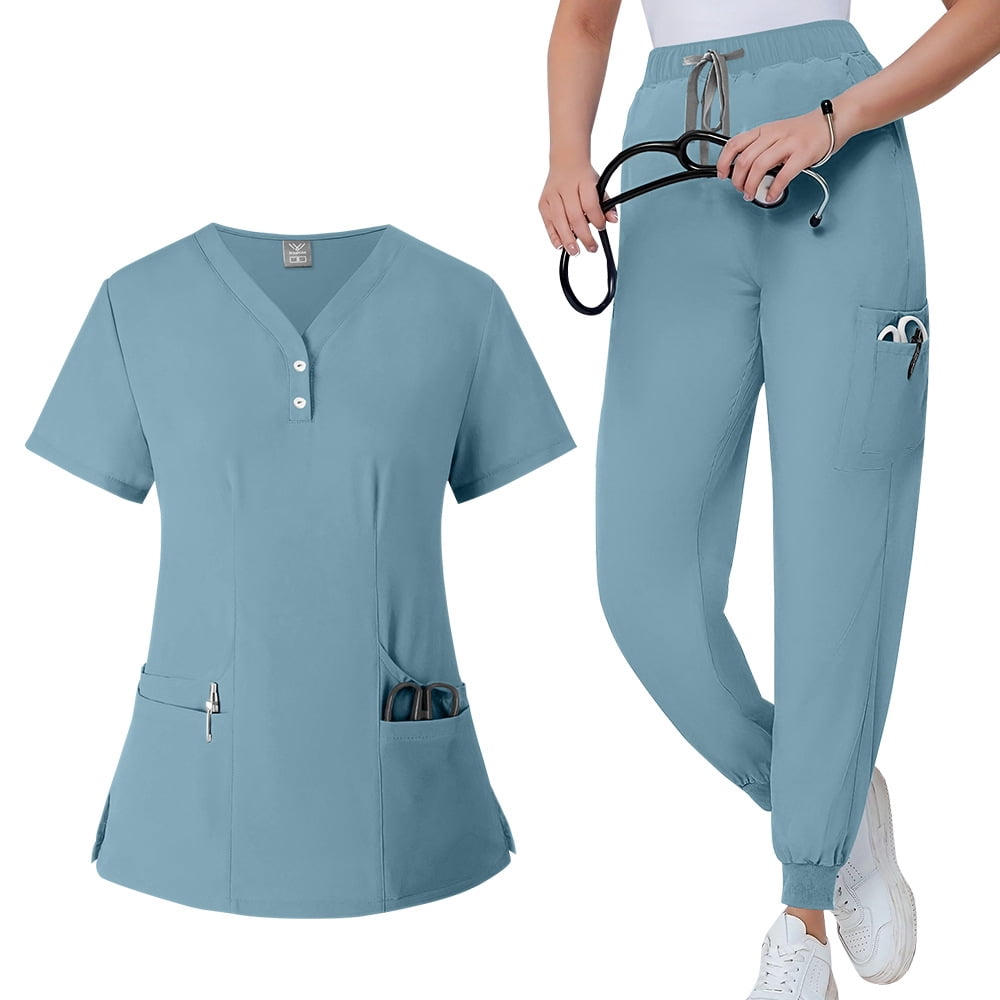 Medical Nurse Work Uniforms Doctor Surgical Uniforms Unisex Scrubs with ...
