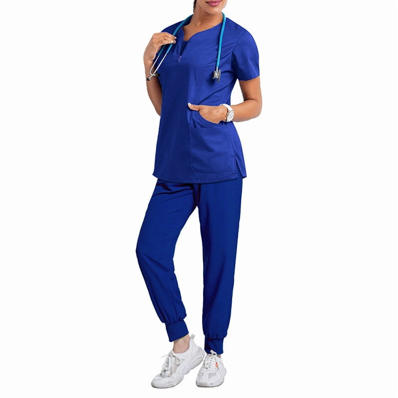 Medical Nursing Scrubs Set Unisex Doctor Surgical Uniform for Clinic ...