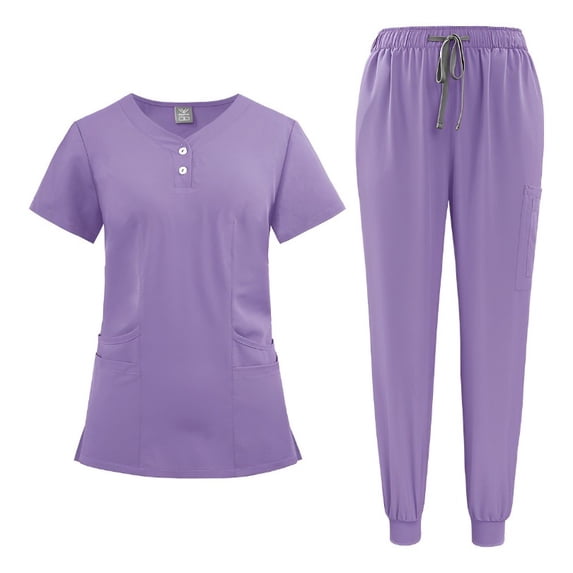 Medical Nursing Uniforms Button V-neck Surgical Uniforms Shirt and Pant ...