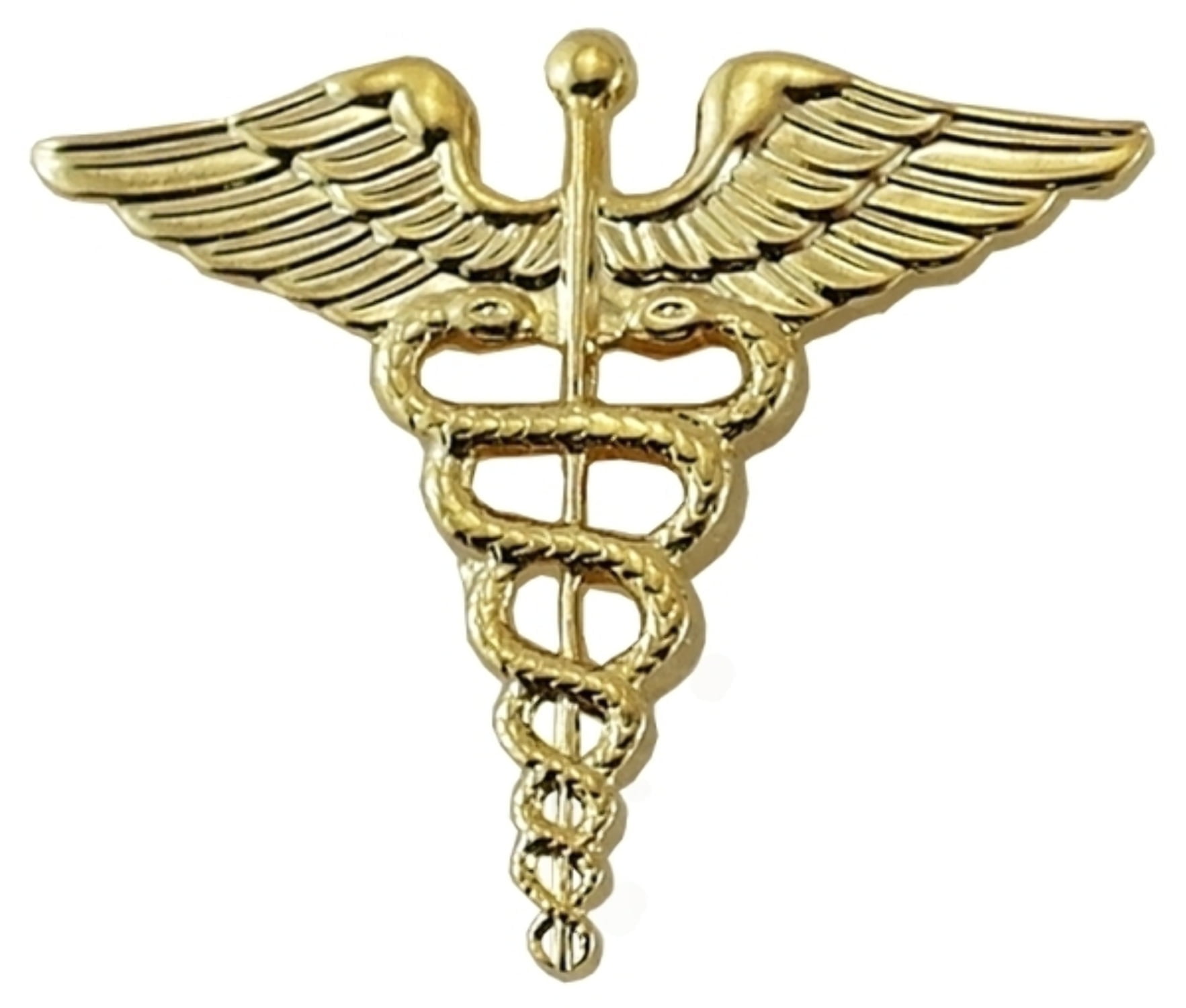 Hero's Pride Medical Officer Caduceus Pin, 1" High, Gold Finish, Pair ...