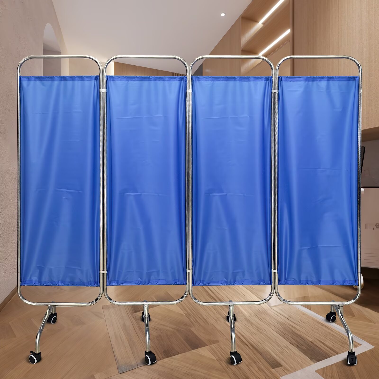 Medical Privacy Screen, Dual-Layer Washable Curtain, Thick Steel Frame ...