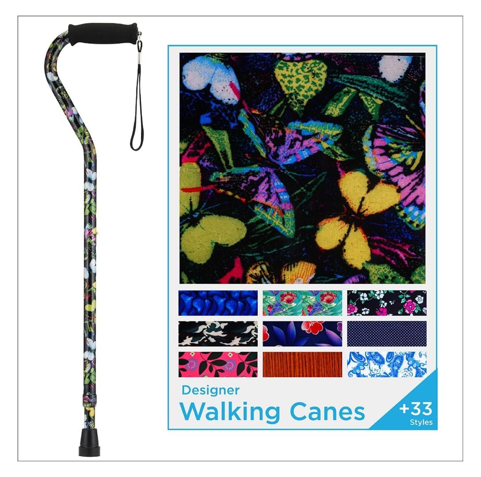 Medical Products Designer Walking Cane with Offset Handle, Lightweight ...
