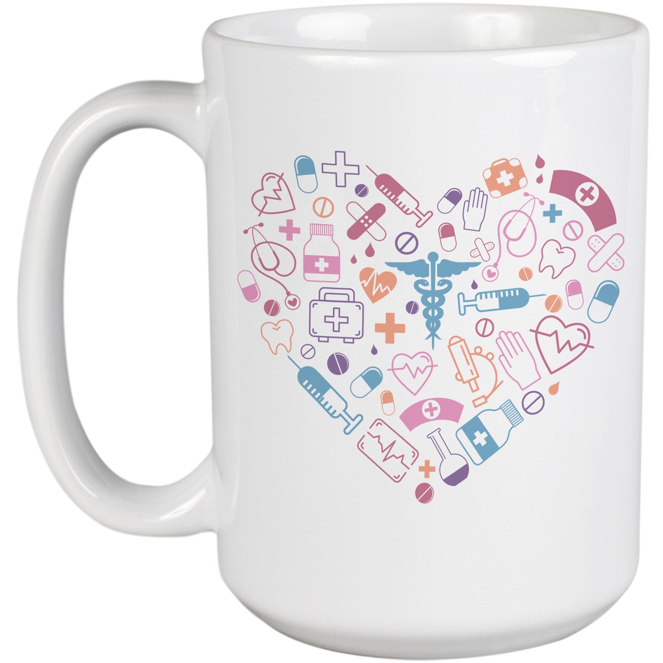 Medical Profession Stuff Forming a Heart Art Merch Gift, White 15oz ...