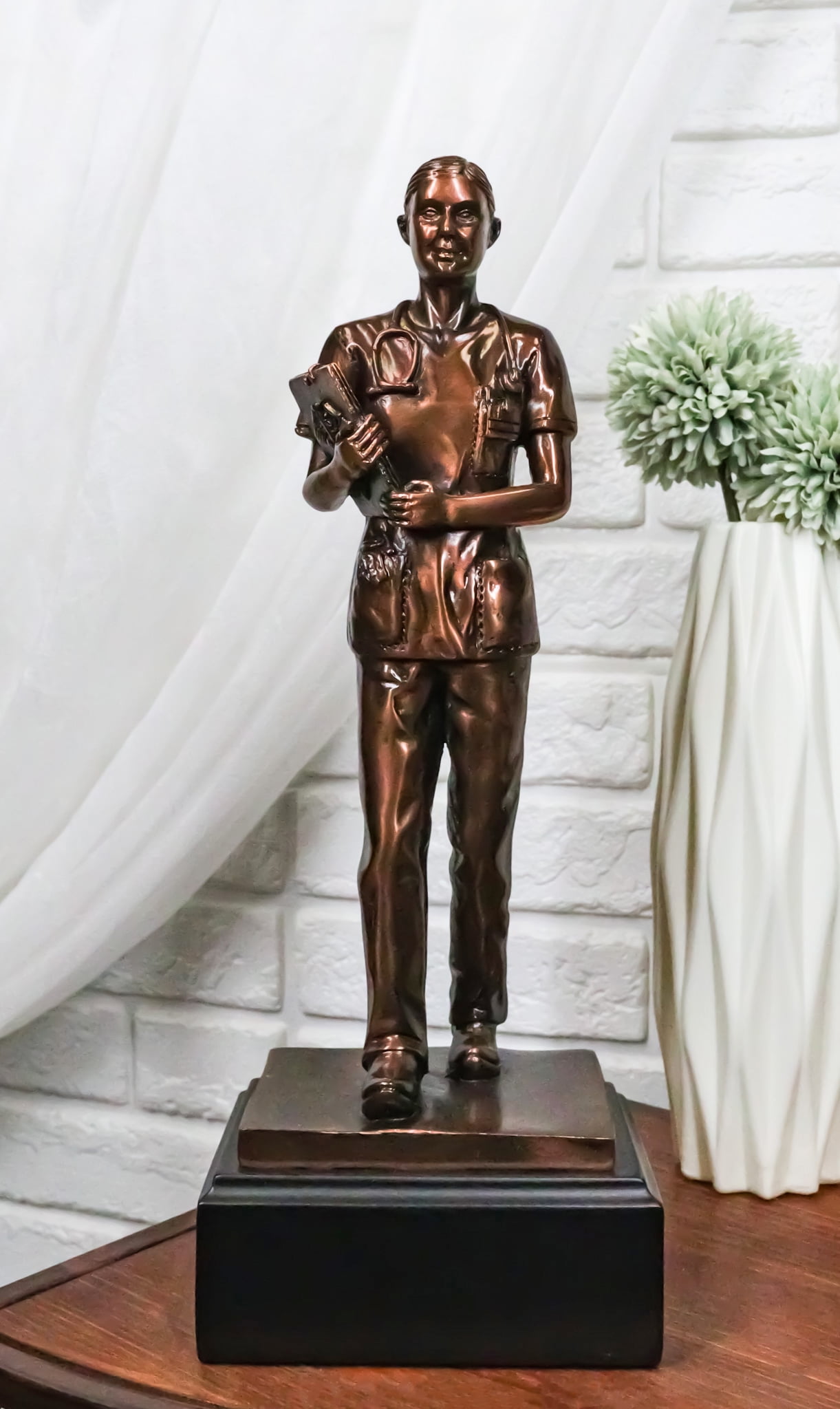 Medical Professional Physician Female Nurse Doctor Bronzed Resin Statue ...