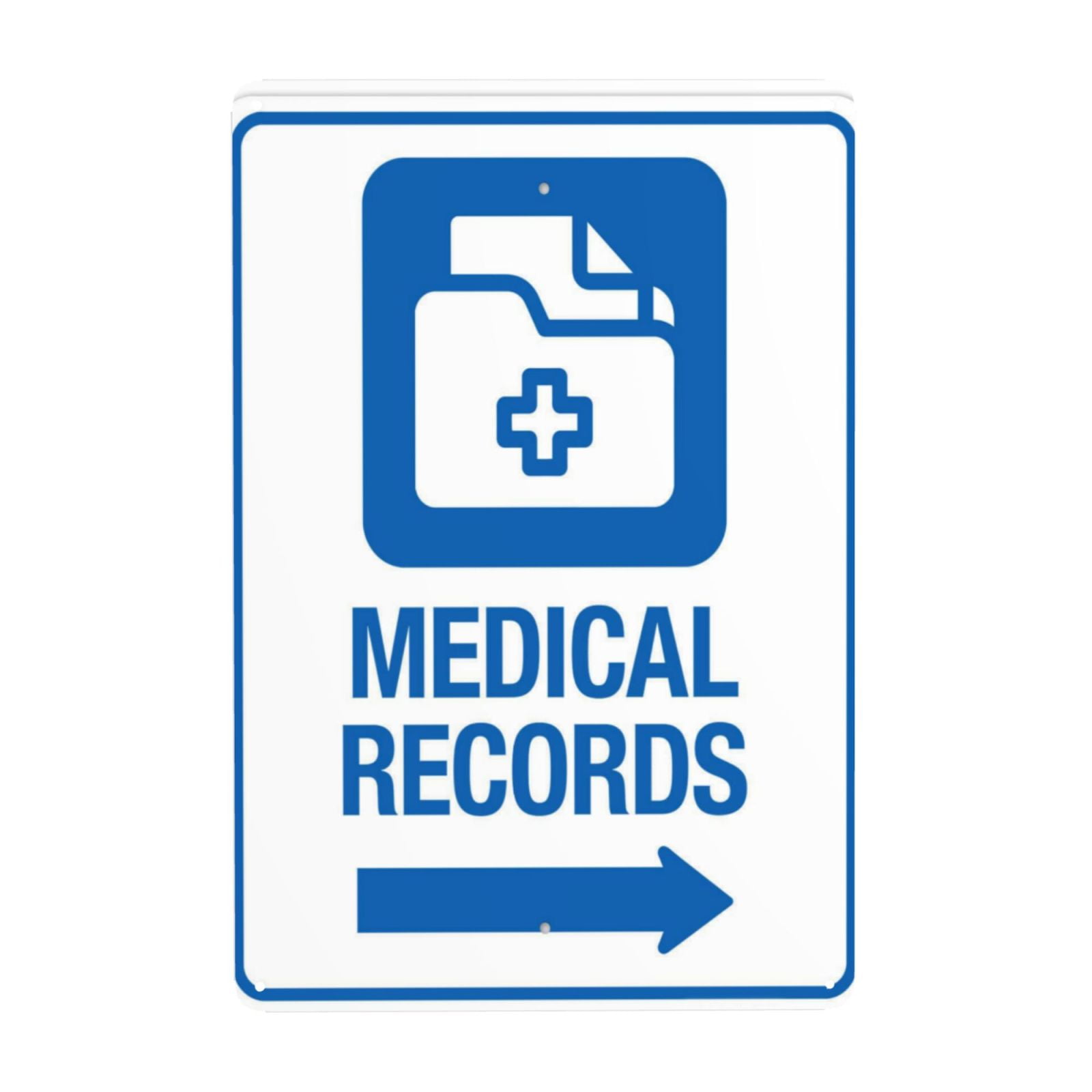 Medical Records With Right Arrow Hospital Sign Retro Metal Tin Sign ...