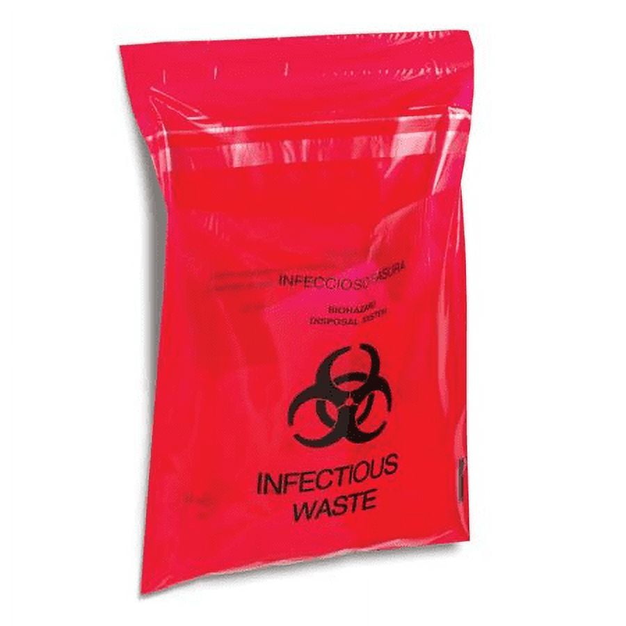 Medical Red Biohazard Waste Bags 6" x 6" Infectious Waste Bag With ...