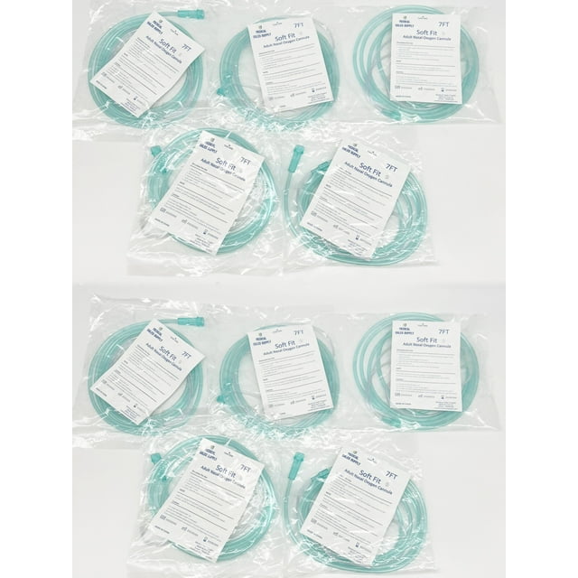 Medical Supply Adult Nasal Cannula, Soft Green, Nose Oxygen Tubing ...