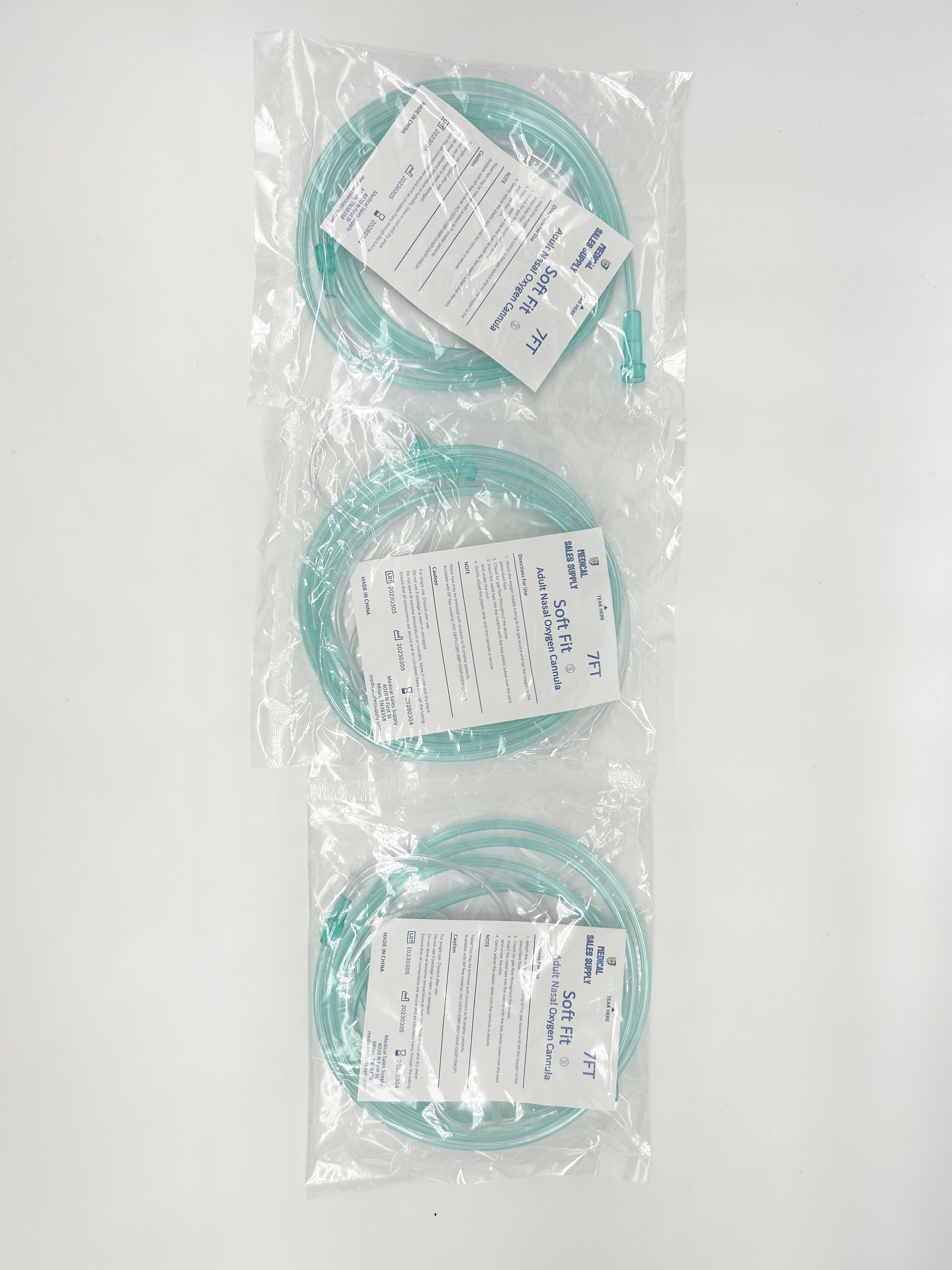 Medical Sales Supply Adult Nasal Cannula, 7ft Soft Green, Lightweight ...