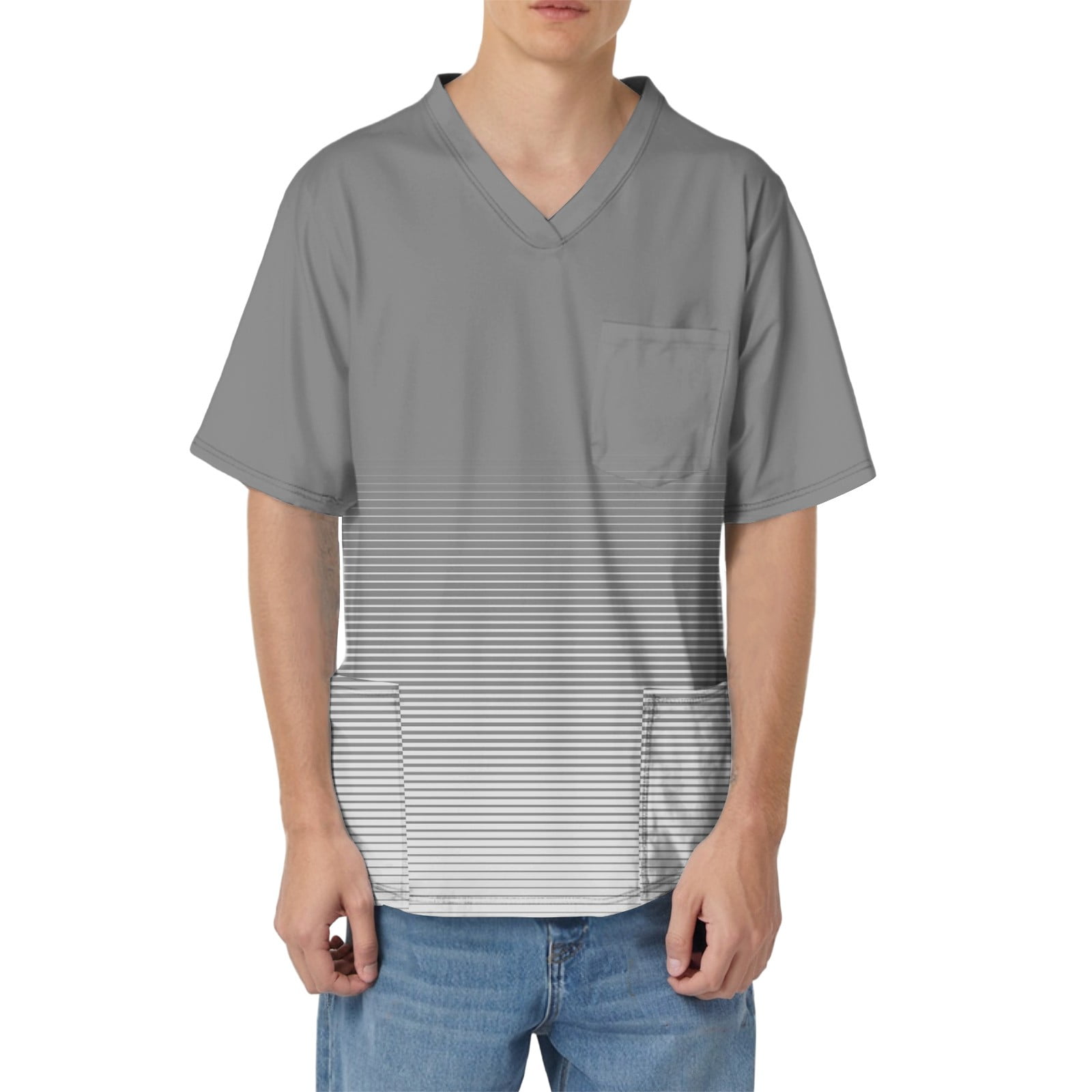 Medical Scrubs Classic Oversized Summer Scrub Men Work Short Sleeve ...
