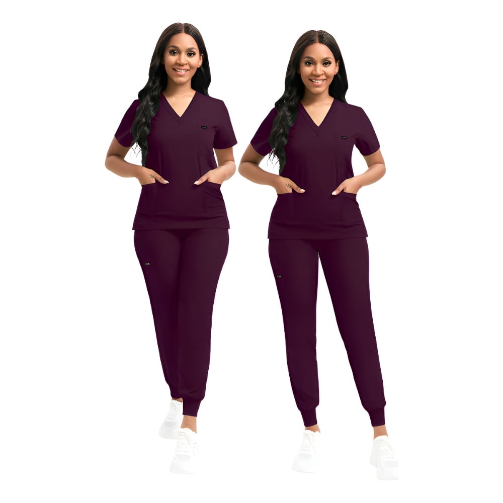 Medical Scrubs Uniform Set Unisex Nurse Work Uniform V-Neck for ...
