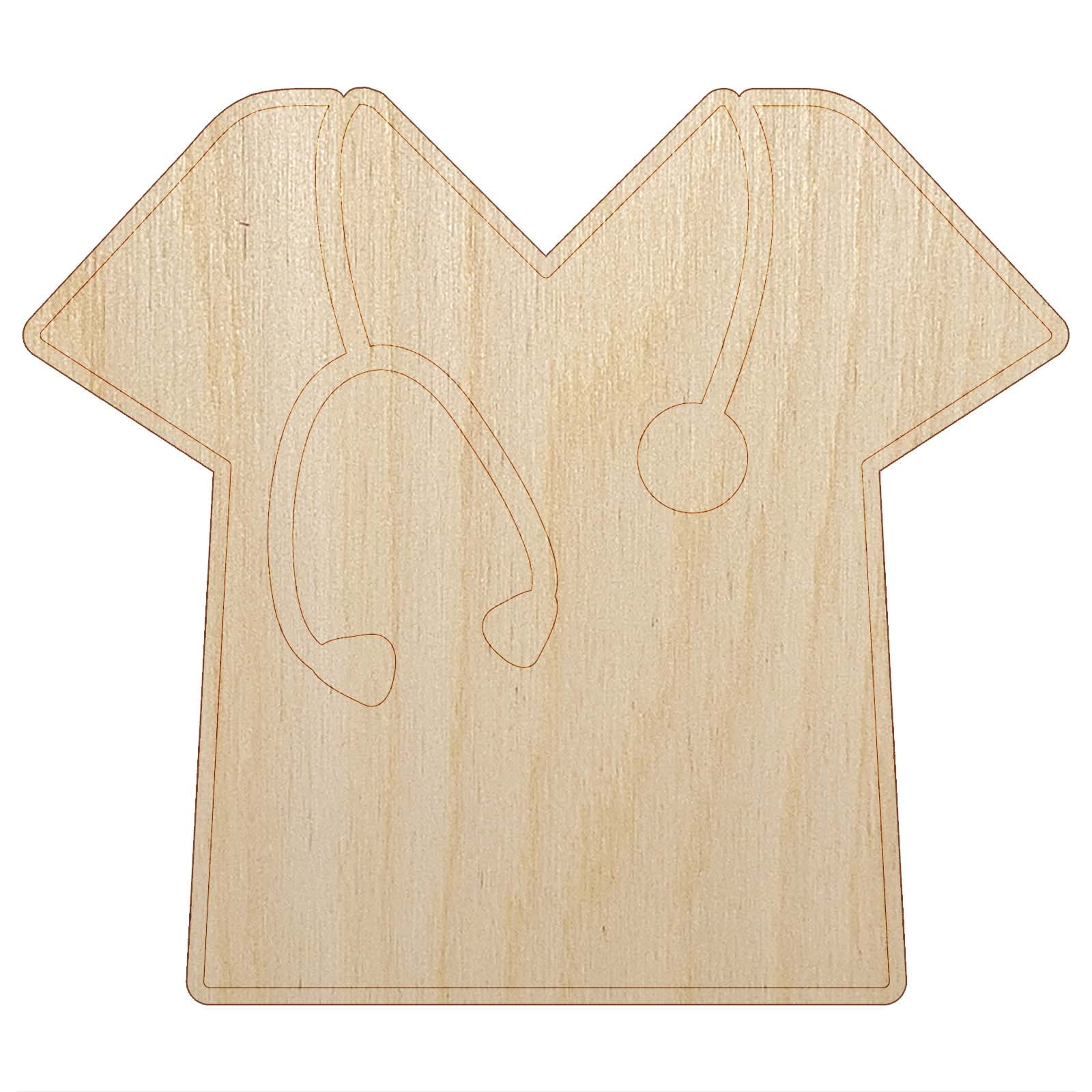 Medical Scrubs and Stethoscope Hospital Doctor Nurse Wood Shape ...