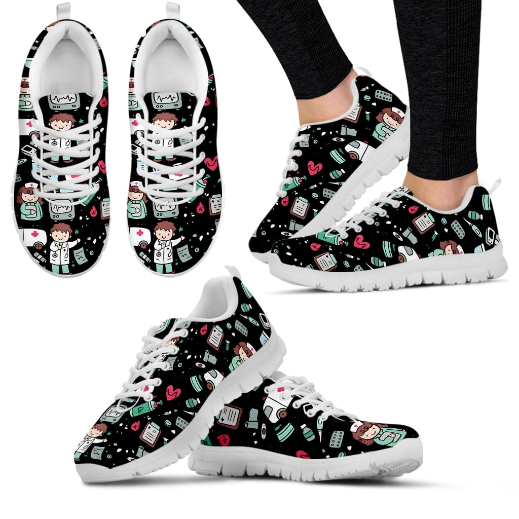 Medical Shoes For Female Cartoon Doctor Comfortable Lace Up Sneakers ...