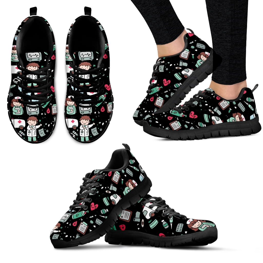 Medical Shoes For Female Cartoon Doctor Comfortable Lace Up Sneakers ...