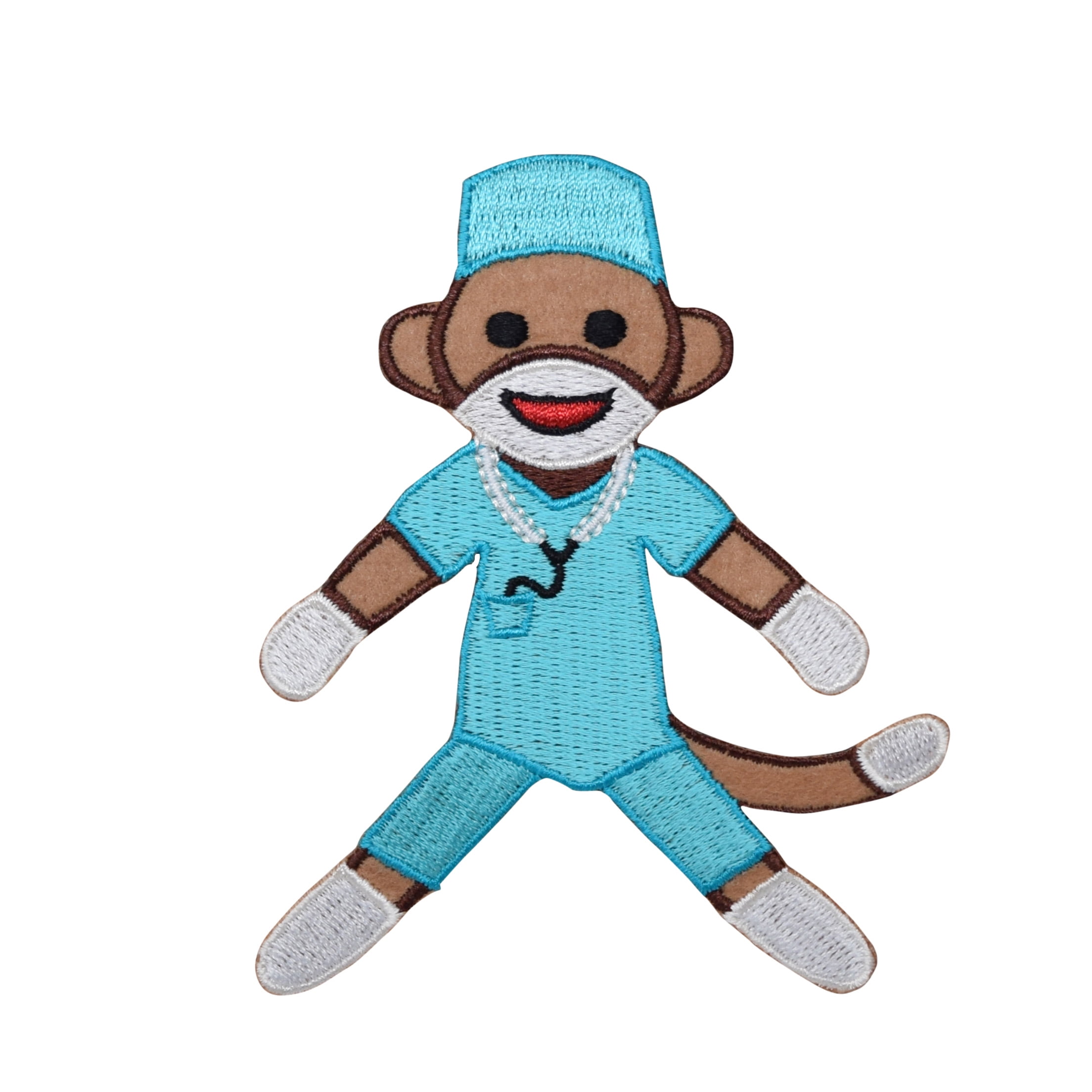 Medical - Sock Monkey - Nurse/Surgeon - Blue Scrubs - Iron On Applique ...
