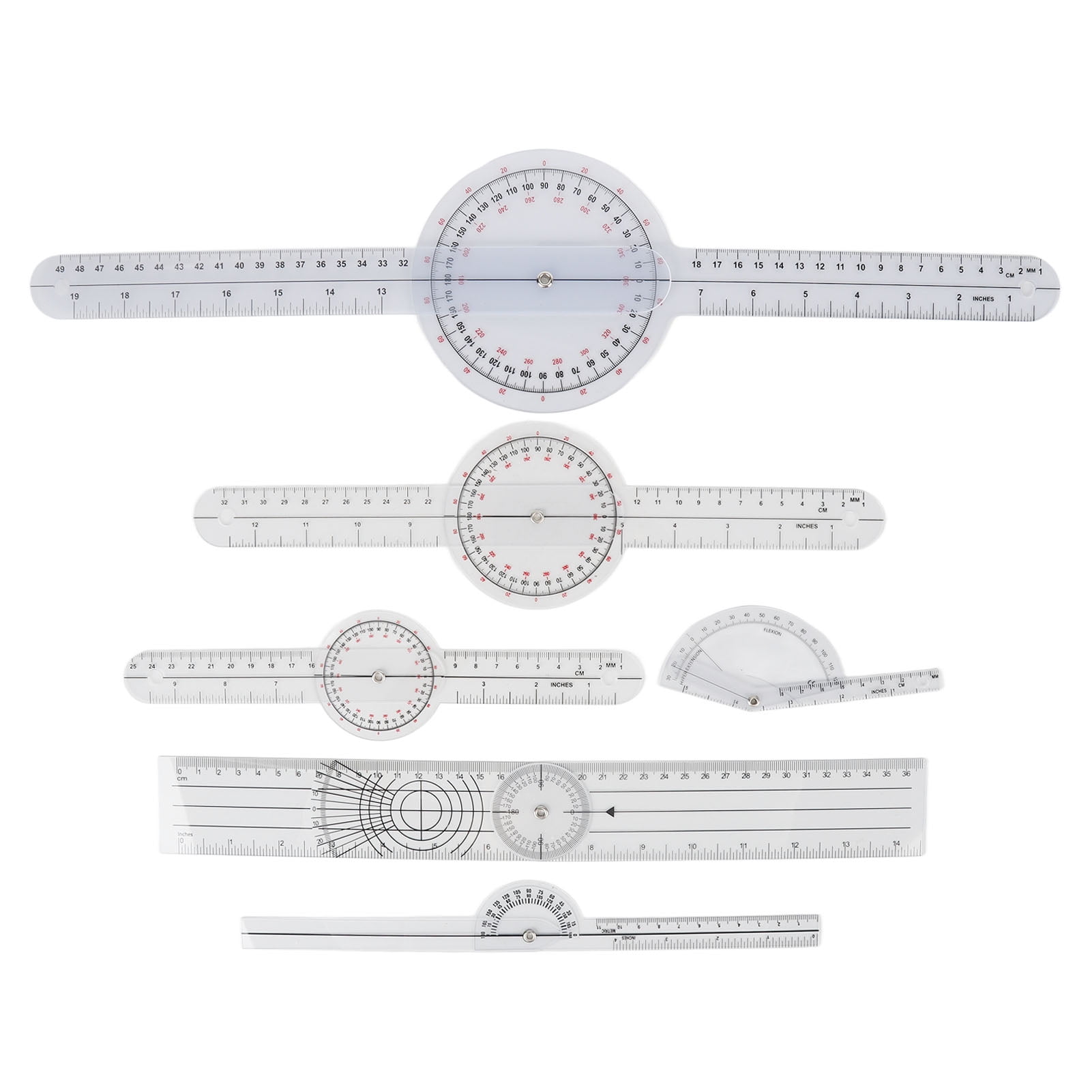 Medical Spinal Goniometer, 6-Piece Set, Multifunctional Combination ...