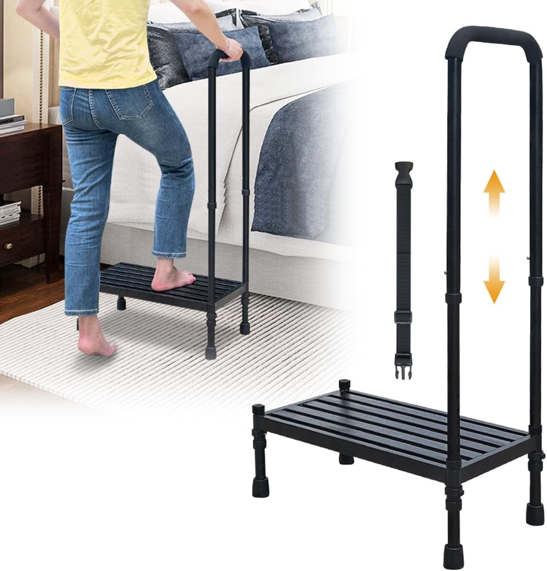 Medical Step Stool with Handle for Elderly, Stepping Stool Bedside ...