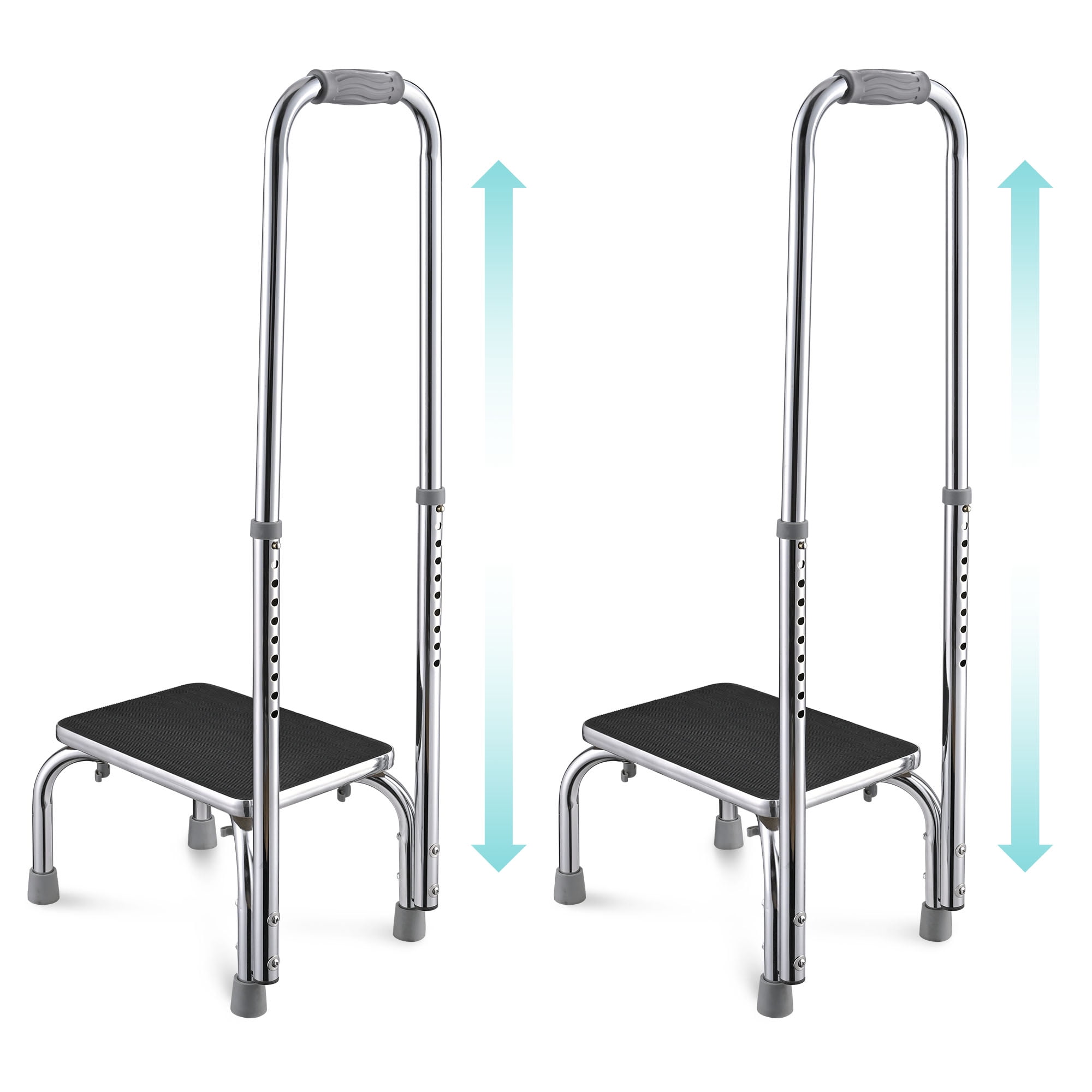 Walmart 2-Pack Adjustable Medical Step Stool for Adults, Non-Skid Steel ...