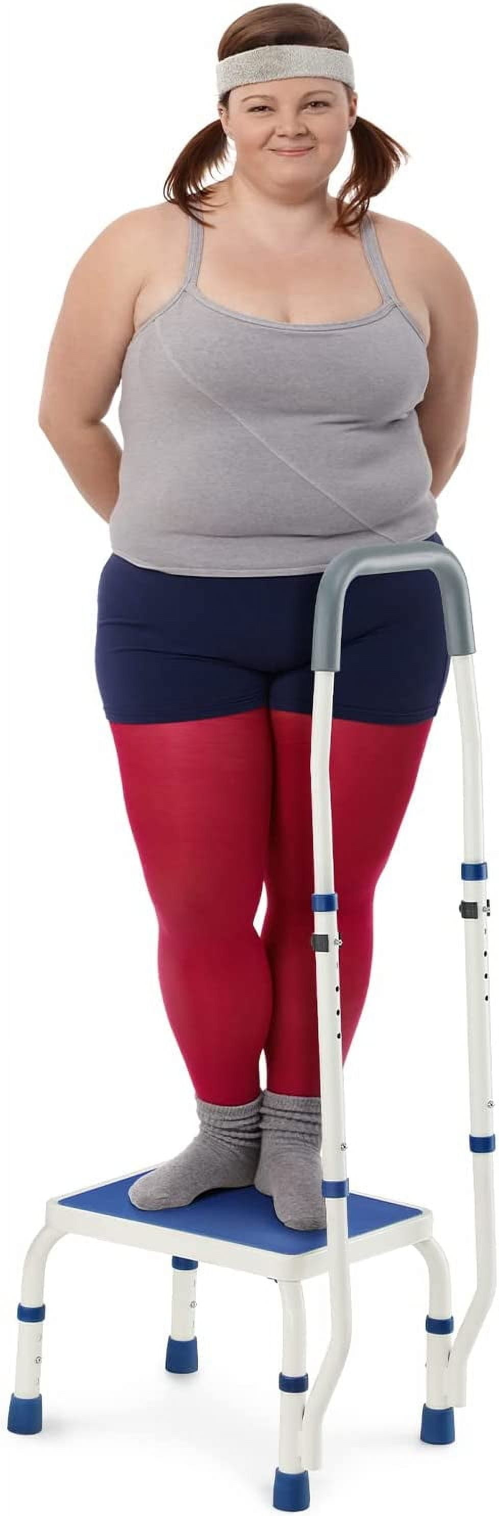 Medical Step Stool with Handle for Adults, Metal Foot Stool with ...