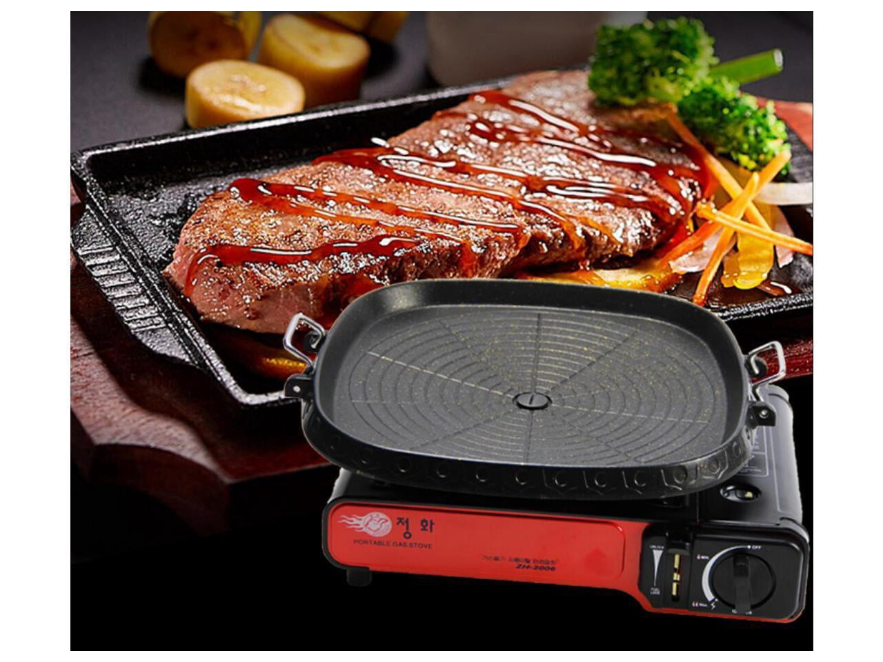 Medical Stone Coated Square Barbecue Dish Portable Barbecue Tray Double ...