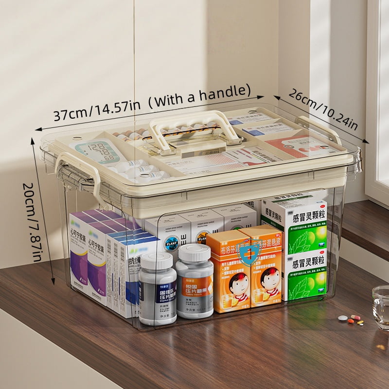 Medical Storage Box,Transparent Medicine Cabinet,Large-Capacity First ...