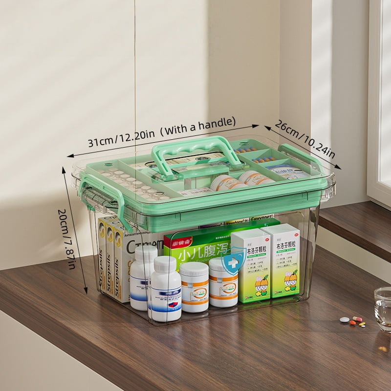 Medical Storage Box,Transparent Medicine Cabinet,Large-Capacity First ...