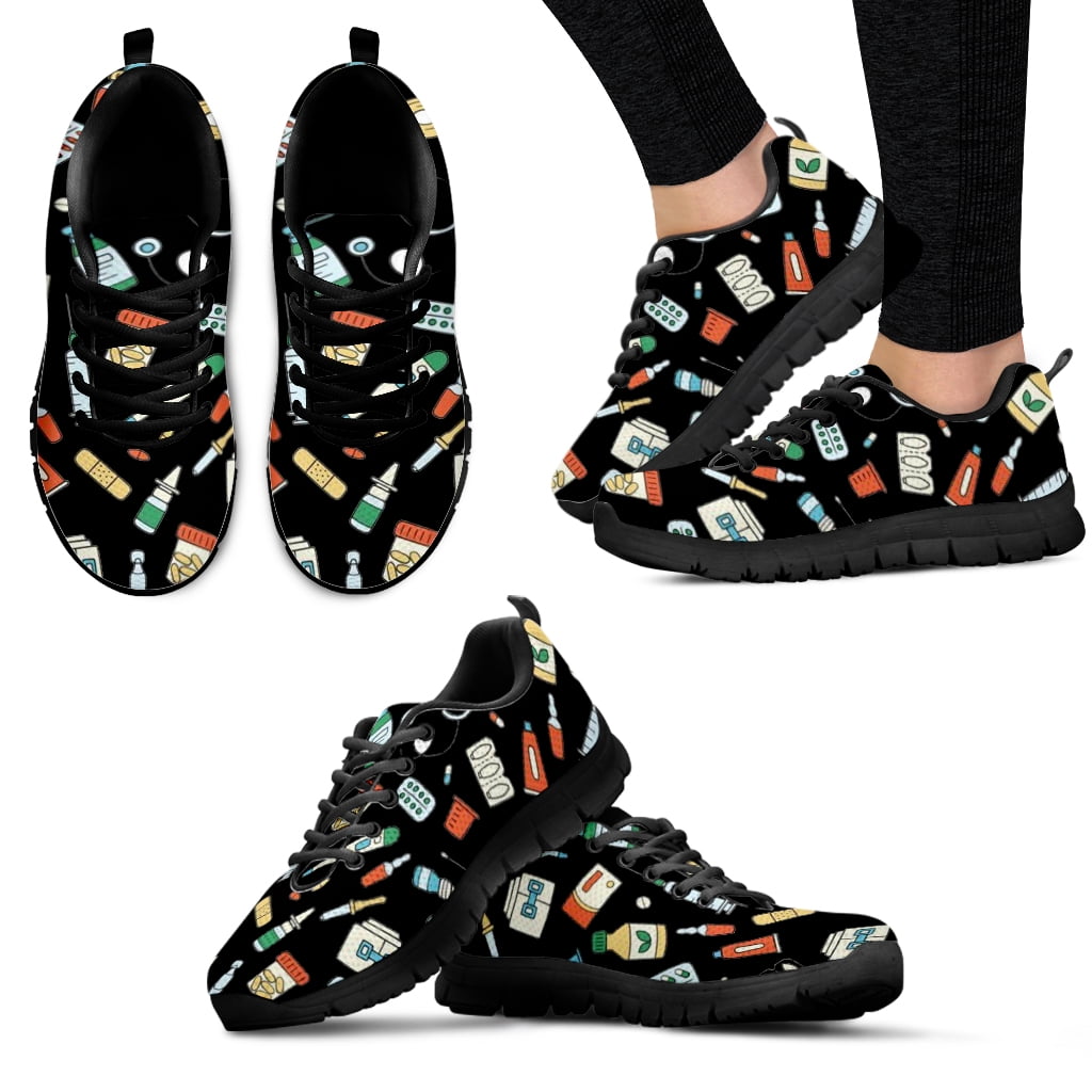 Medical Supplies Printing Summer Comfortable Breathable Shoes Black ...