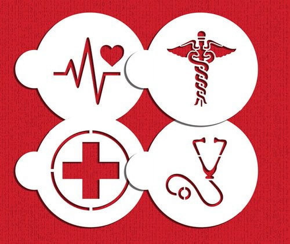 Medical Symbols Cookie Stencil Set C992 By Designer Stencils Beige/Semi ...