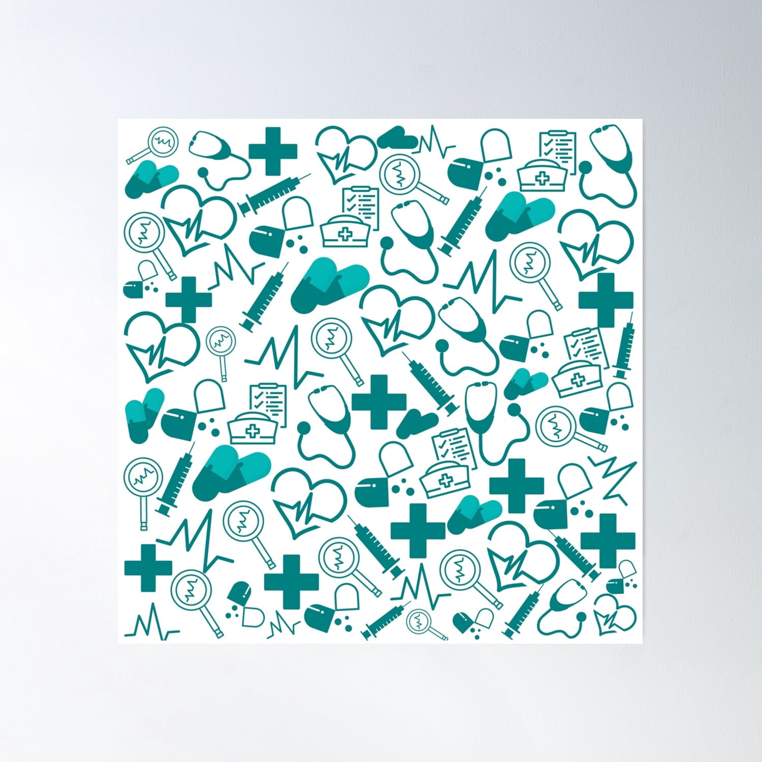 Medical Theme Design For Healthcare Heroes Poster Wall Art, Modern Wall ...