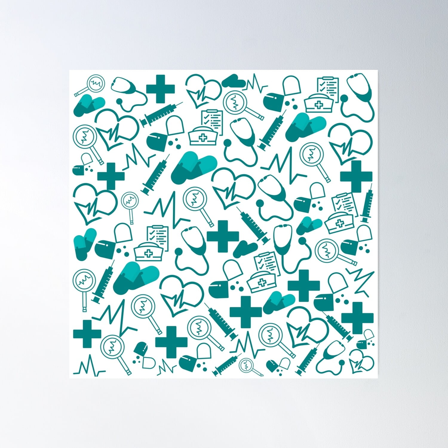 Medical Theme Design For Healthcare Heroes Poster Wall Art, Modern Wall ...