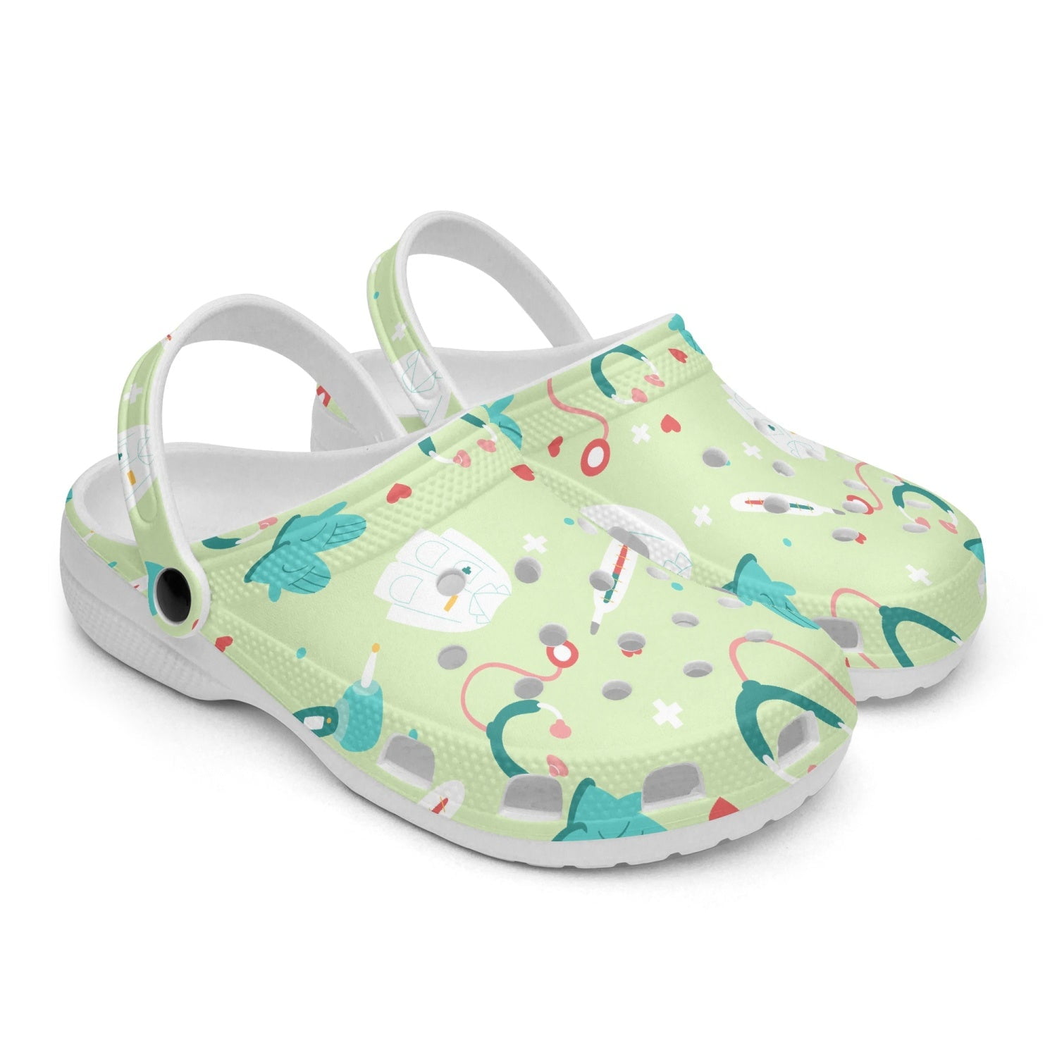 ⁠Medical Theme White Sole Clog Shoes - Walmart.com