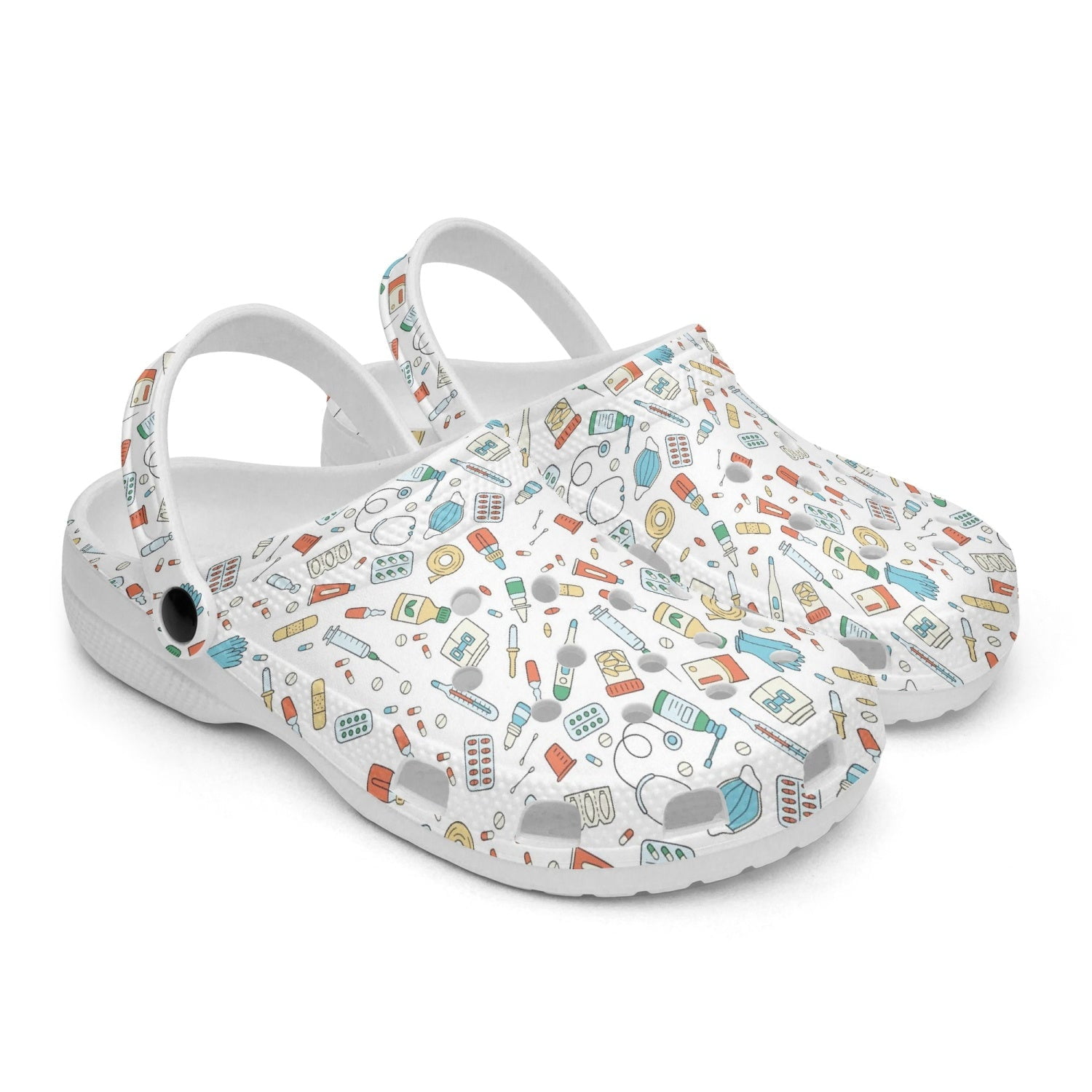 ⁠Medical Theme White Sole Clog Shoes - Walmart.com