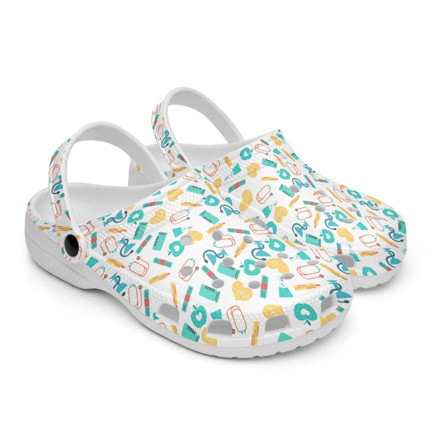 ⁠Medical Theme White Sole Clog Shoes - Walmart.com