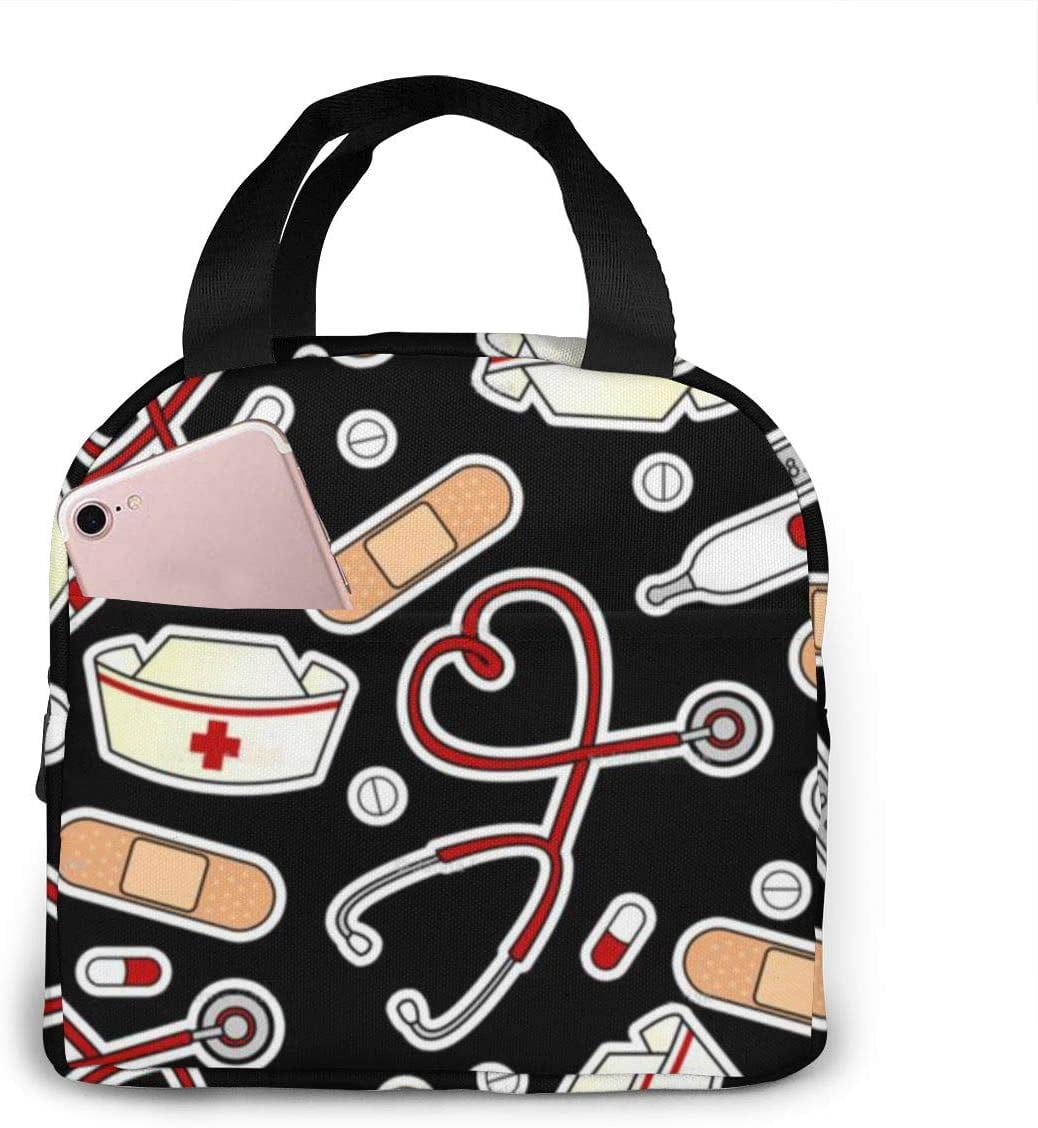Medical Thermometer Nurse Hat Lunch Bags for Women Lunch Box for Work ...